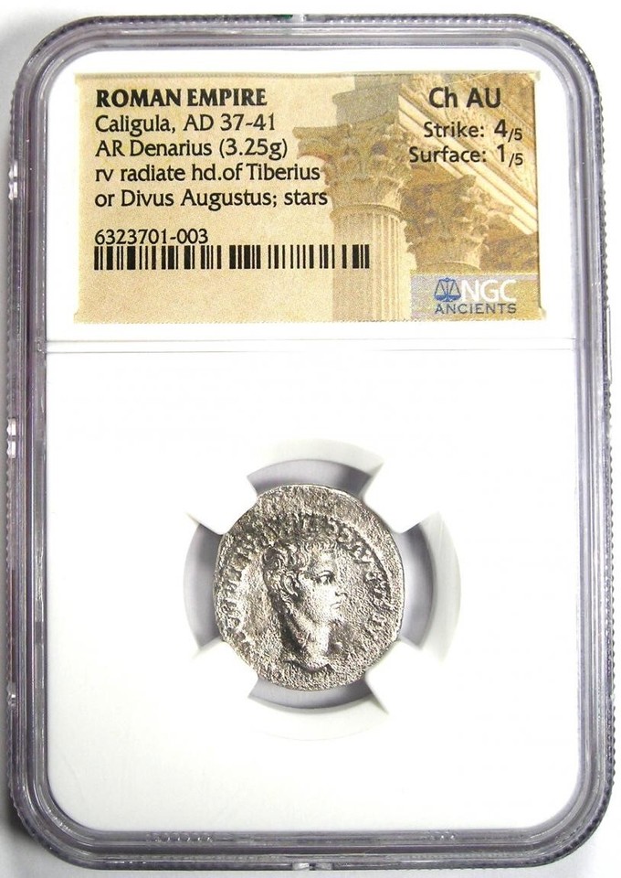 Gaius Caligula AR Denarius Silver Coin 37-41 AD - Certified NGC Choice ...