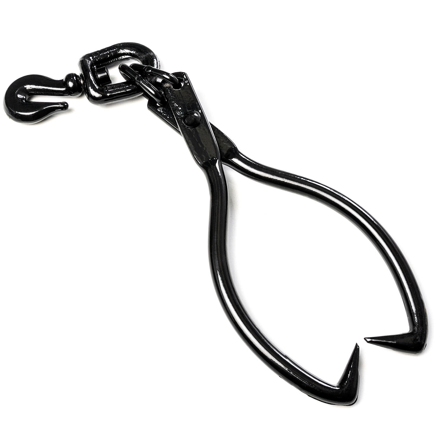 Swivel Grab Skidding Tongs - 20" Jaw Opening Black Log Chain Grabber ...