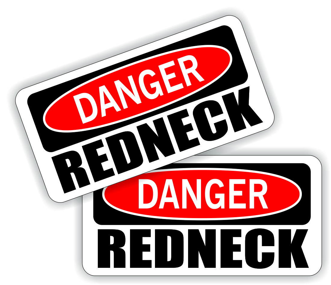 DANGER REDNECK Funny Hard Hat Stickers ~ Motorcycle Welding Helmet ...