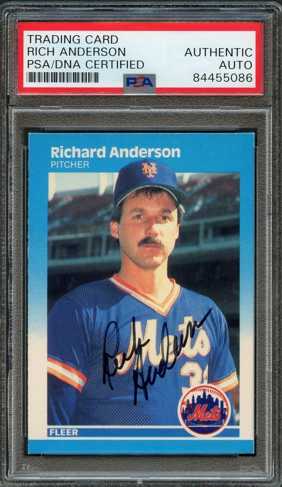 1987 Fleer #2 Richard Anderson Signed Card PSA Slabbed Auto Mets | eBay