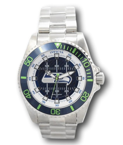 Invicta NFL Seattle Seahawks Men's 47mm Limited Stainless Quartz Watch ...