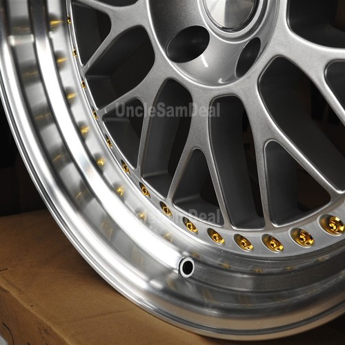 19x9.5 19x11 Staggered Whistler SK10 Silver Mesh Spoke Wheels 5x114.3 4 ...