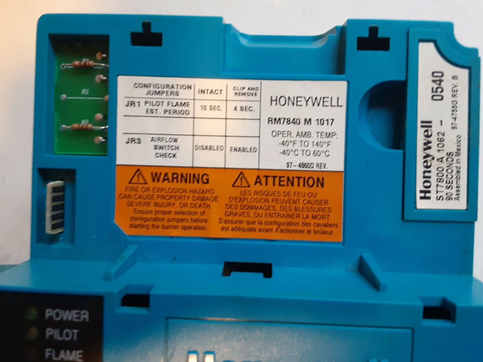 HONEYWELL RM7840 M 1017 ,R7849 A 1023 ,ST7800 A 1062 & Q7800 A 1005 ...