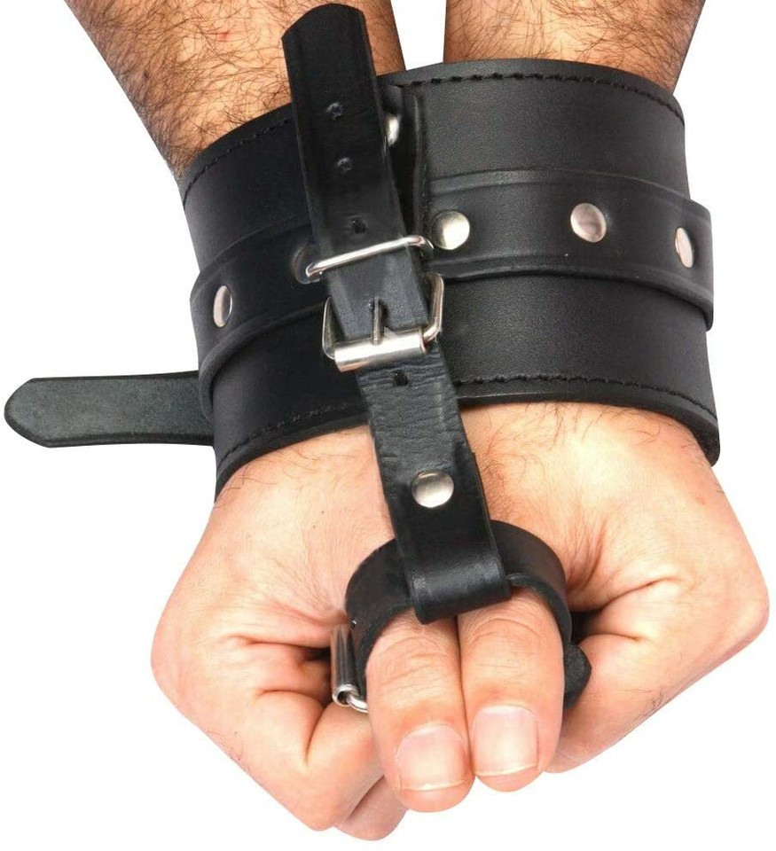 Wrist To Thumbs Cuffs Calf Strap Punk Ankle to Toe Cuffs BDSM Cuffs For ...