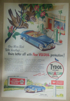 Tydol Gas Ad: One Wise Bird Tells Another ! from 1940's Size: 11 x 15 ...