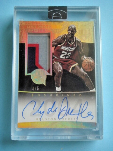 2014/15 Panini Eminence Clyde Drexler Auto SICK ROCKETS Logo Patch Gold #4/5 | eBay