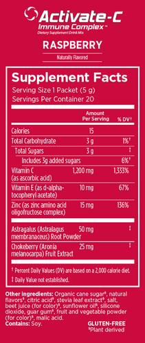 Melaleuca Activate-C Immune Complex Drink Raspberry Blend Active 20 ...