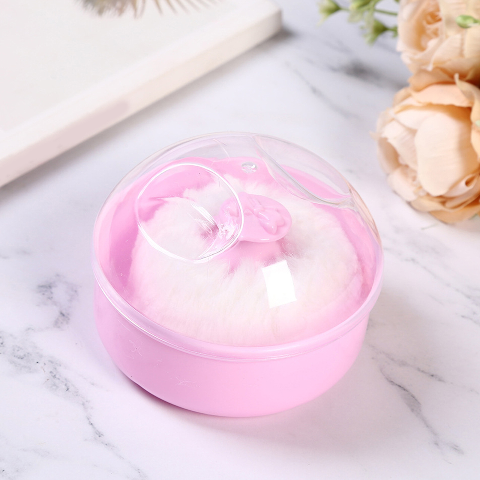 Baby Puff Box Transparent Lid Makeup Baby After-bath Powder Puff Kit ...