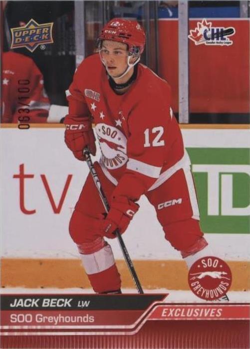 2023-24 Upper Deck CHL - Jack Beck #49 Exclusives /100 (RC) for sale ...