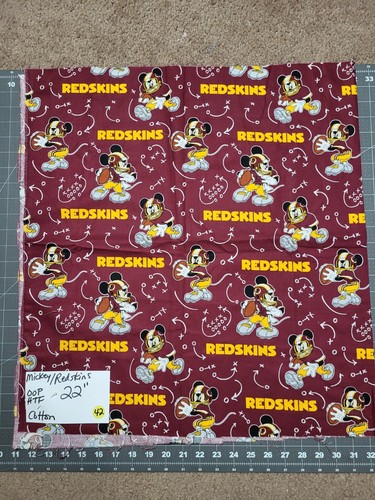 MICKEY MOUSE AND WASHINGTON REDSKINS FABRIC - 22" | eBay