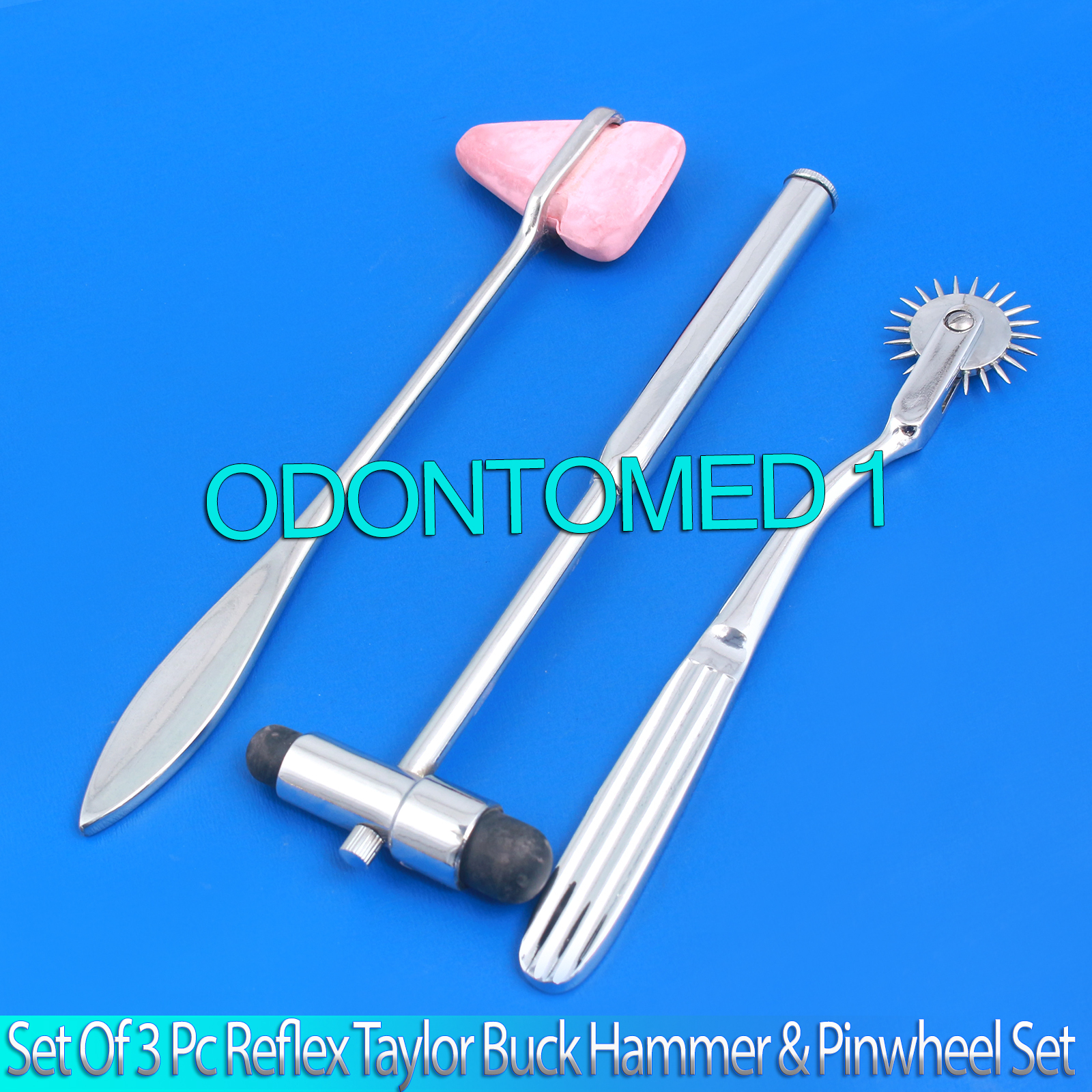Set of 3 Neurological Reflex Taylor Buck Hammer Pinwheel Medical ...