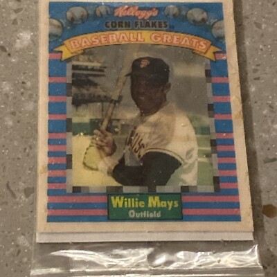 Willie Mays Kellogs Corn Flakes RARE Card FACTORY SEALED HOF GIANTS | eBay