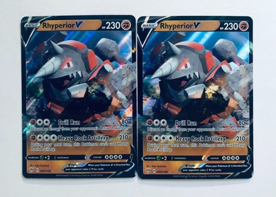 Rhyperior V 2 Card Lot 2020 Full Art Pokémon Sword & Shield Darkness ...