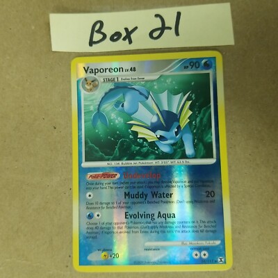 Vaporeon 34/111 - Reverse Holo - Rising Rivals - 2009 Pokémon CARD - NM ...