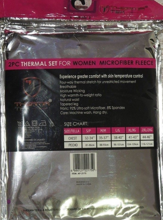 Women's Thermal Microfiber Fleece Pajama 2 Piece Set Comfortable Sizes ...