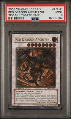 Yu Gi Oh Red Dragon Archfiend PSA 9 Rare Ultimate TDGS-EN041 1st 009 ...