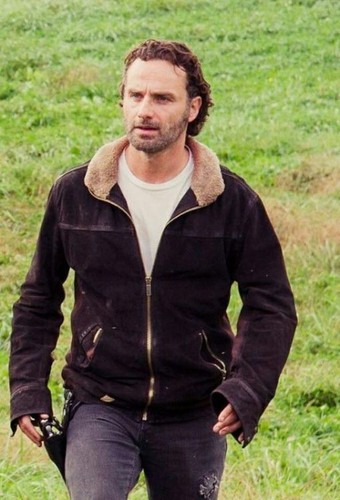 The Walking Dead Rick Grimes Genuine Suede Leather Jacket for Men Fur ...
