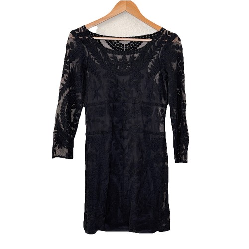 Express Lace Embroidered Dress Womens Size S Dark Romance Special ...