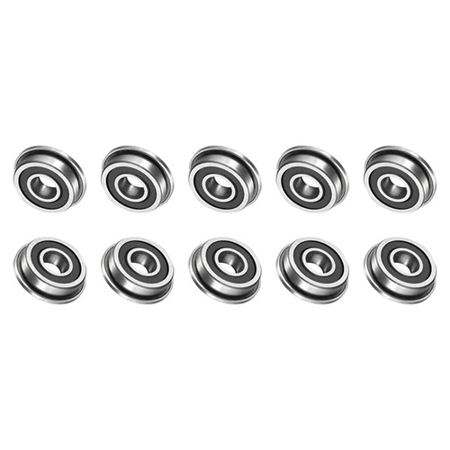 F695-2RS Flange Ball Bearing Double Sealed Chrome Steel Bearing 10pcs ...