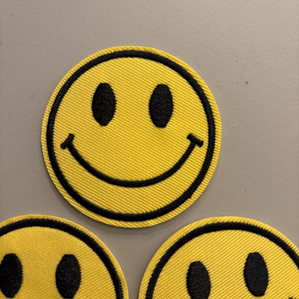 5 Pc Lot - Smiley Face (Iron on patch) Happy / Yellow / Killer / Hiking / Art | eBay