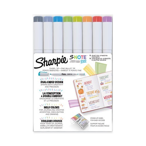 Sharpie S-Note Creative Markers, Assorted Ink Colors, Bullet/Chisel Tip ...