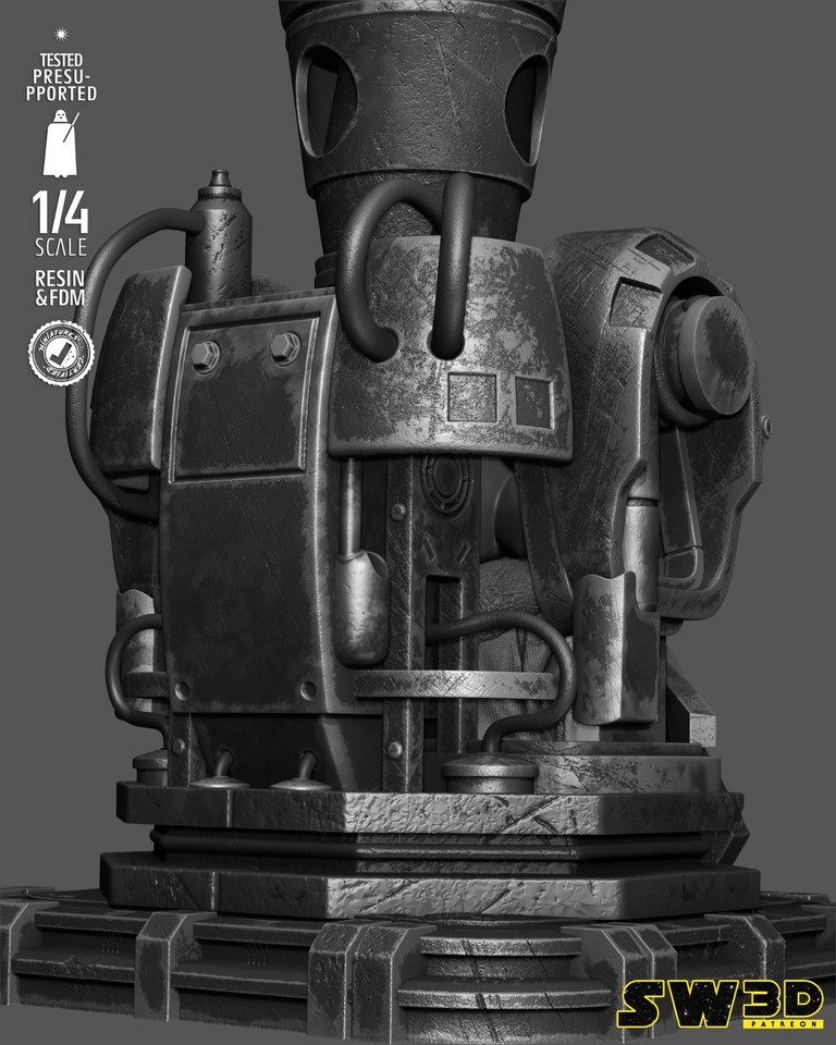 IG12 & Grogu - Star Wars (Bust) - 1/4 Scale 3D Print Model Kit ...