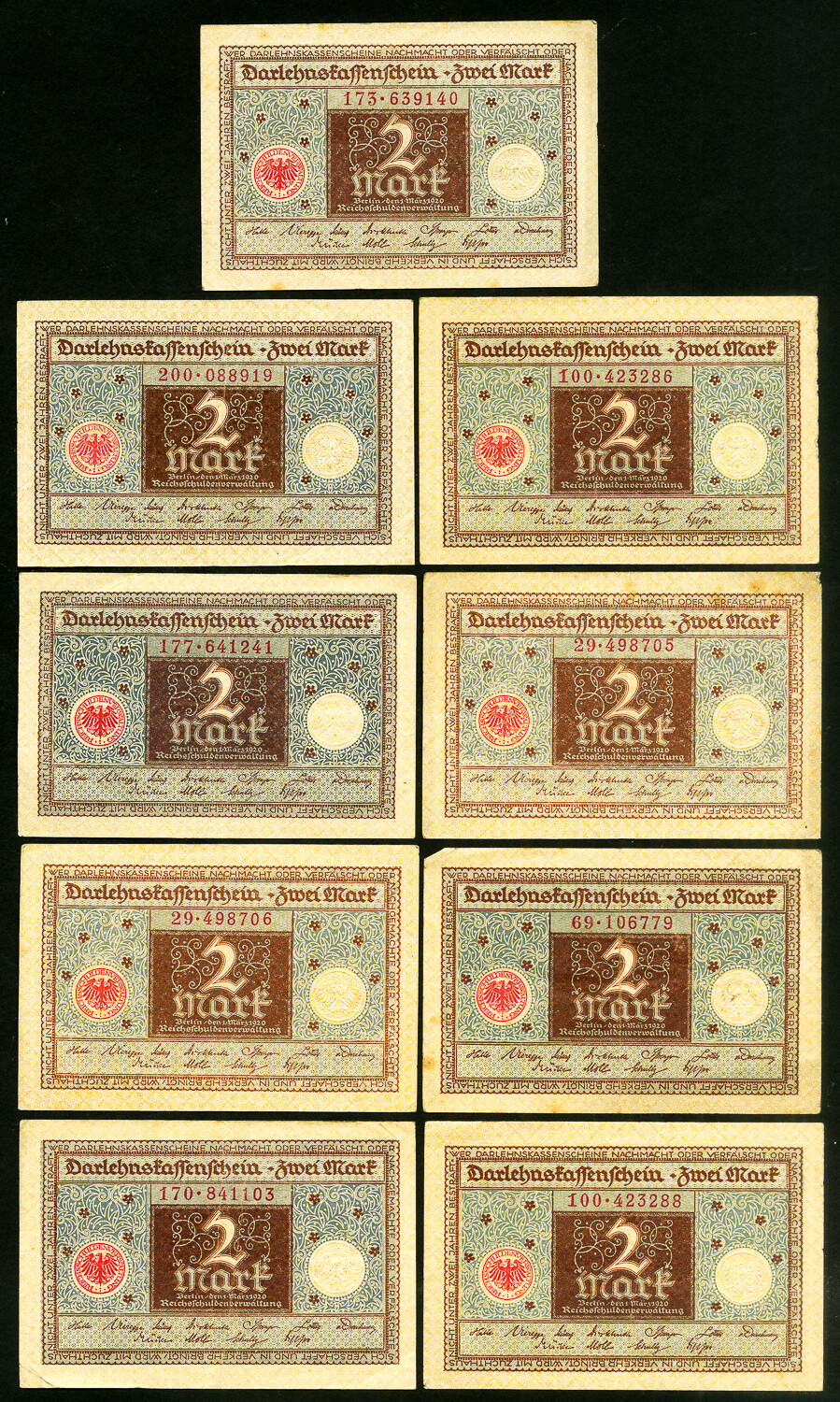 Germany Paper Money Lot of 9 Early XF Notes | eBay
