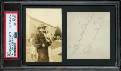 CONSTANCE BENNETT (1904-1965) autograph cut | "Topper" - signed PSA/DNA ...