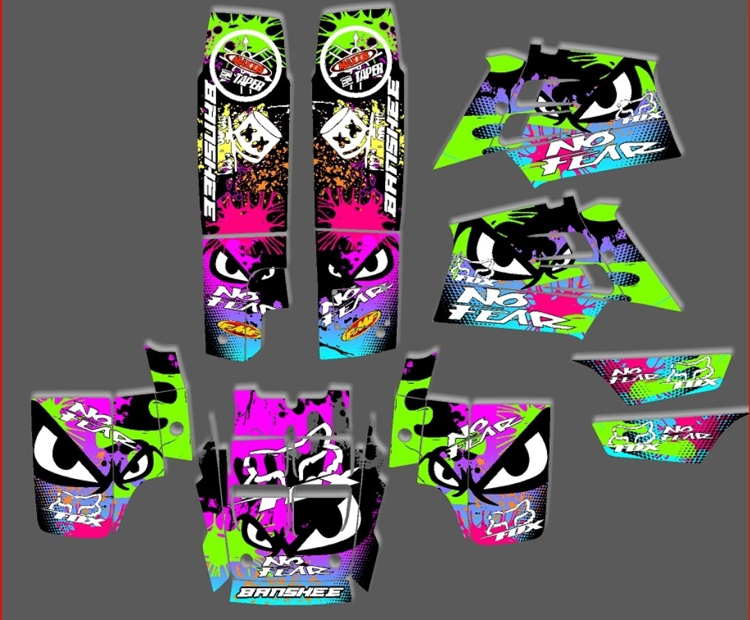 Yamaha Banshee 350 Full Graphic Kit High Glossy | eBay