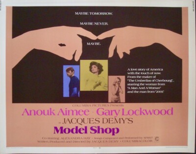 MODEL SHOP half sheet movie poster 22x28 ANOUK AIMEE JACQUES DEMY 1969 ...