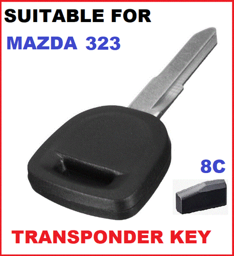 8C Transponder car key suitable Mazda 323 - 1997 1998 1999 2000 2001 ...
