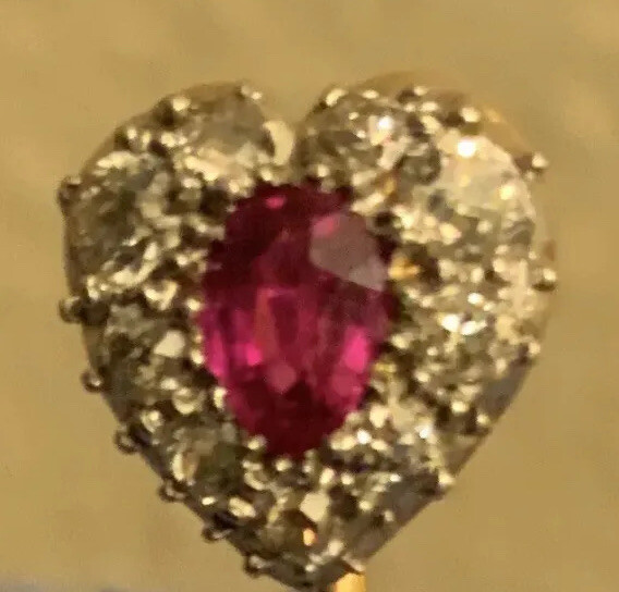 18k Gold Platinum Ruby Antique Mine European Cut Diam… - Gem