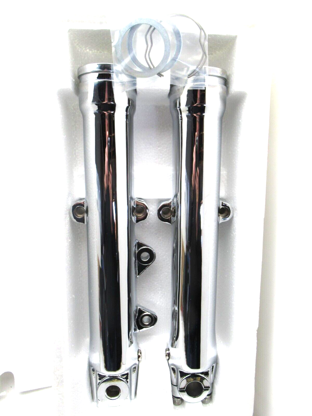 41mm CHROME SINGLE DISK FORK SLIDERS FOR HARLEY FXST, FXDWG, AND 4 SP ...