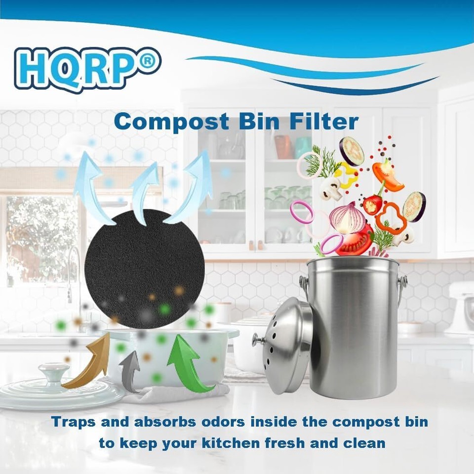 Round Compost Bin Charcoal Filters for Compost Bucket Kitchen ...