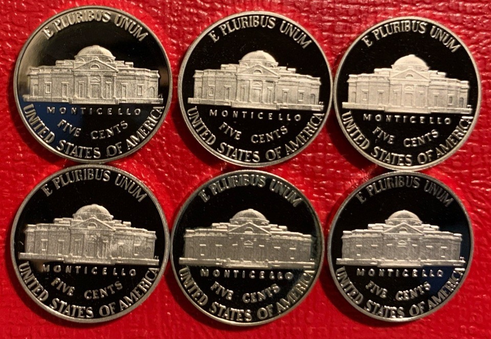 2020~2024~ 2025 S Gem PROOF Nickels From Proof Sets Jefferson 6 Nickels ...