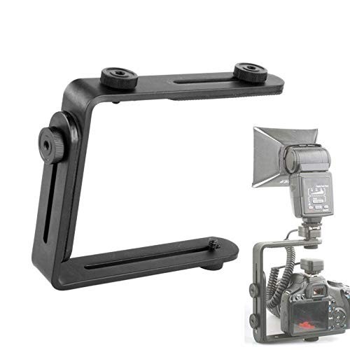 JINTU Dual L Shape Camera Flash Bracket Double Biteral Frame LED Flash ...