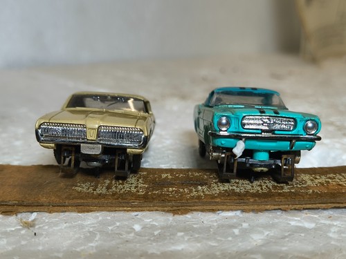 Aurora Model Motoring HO Slot Racing Set with Mustang 2+2 & Mer. Cougar ...
