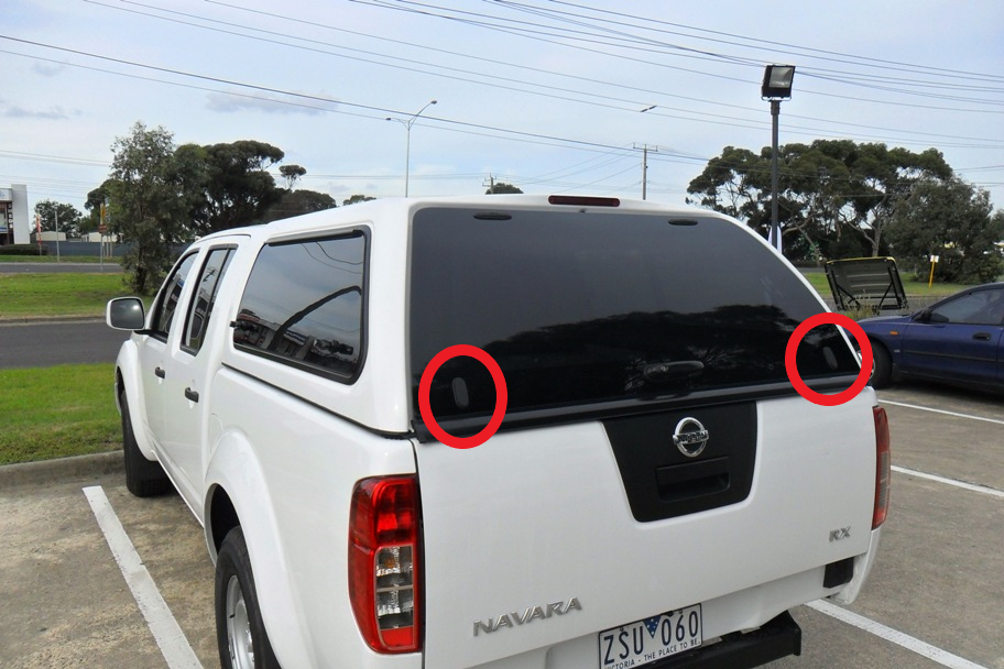 Canopy Rear Glass Window Lock Catch & Gas Strut Mounting Bolt Plates ...