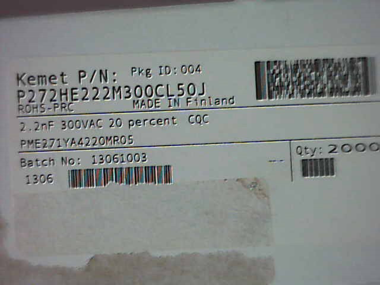 2000x MP Y2 Capacitor 2,2nF 300V~ 300VAC KEMET RIFA PME271Y Kondensator ...