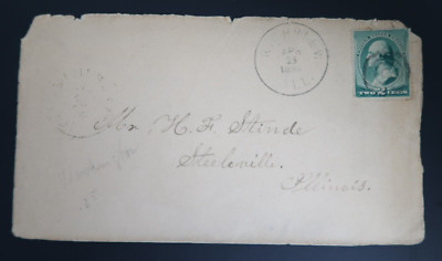 1880's Vintage Envelope Illinois Steeleville Green Two Cent Stamp | eBay