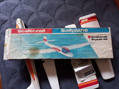 VINTAGE Scalecraft Skysail-45 Sailplane hand throw flying glider plane ...