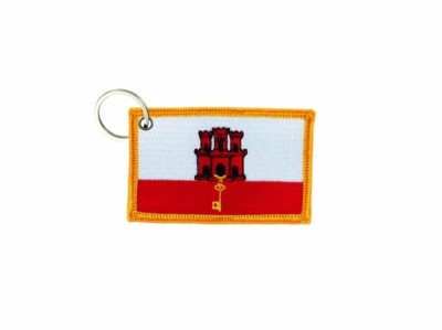 Keychain keyring embroidered embroidery patch double sided flag gibraltar | eBay