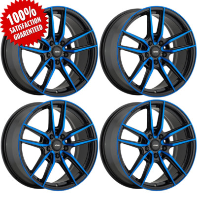 Konig MY8951440F Set of 4 19x8.5 Gloss Black Wheels w/Machined Blue ...