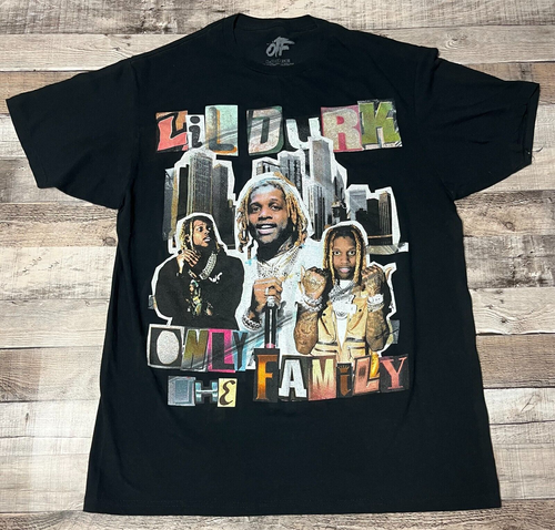 Lil Durk Shirt Adult Large Black Only The Family Rap Tee Rapper Music ...