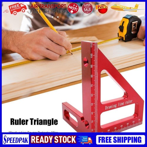 45 / 90 Degree Woodworking Square Miter Triangle Ruler Layout Measuring ...