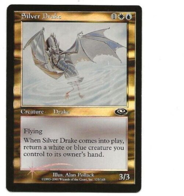 Silver Drake *Foil* Played Common Planeshift 2001 MTG Magic The ...