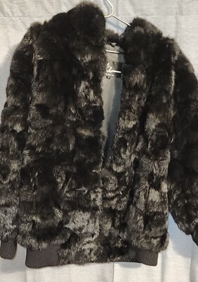 NIKI brand Unisex Black Rabbit Fur Coat Size Medium | eBay