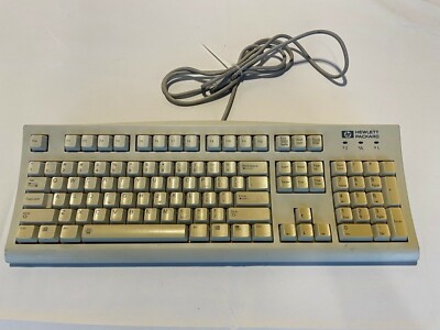 Vintage HP Terminal Keyboard SK-2502 Wired White C4732-60201 PS2 ...