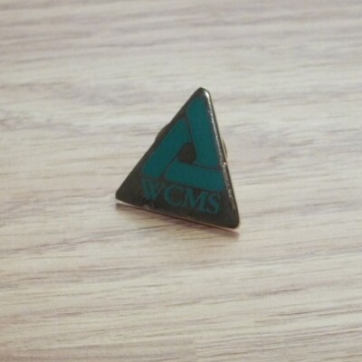 Green & Gold Tone Triangle WCMS Collectible Advertisement Lapel Pin | eBay