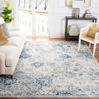 Boho Distressed Chic Rug Area Monaco Living Room Floral Trellis Vintage ...